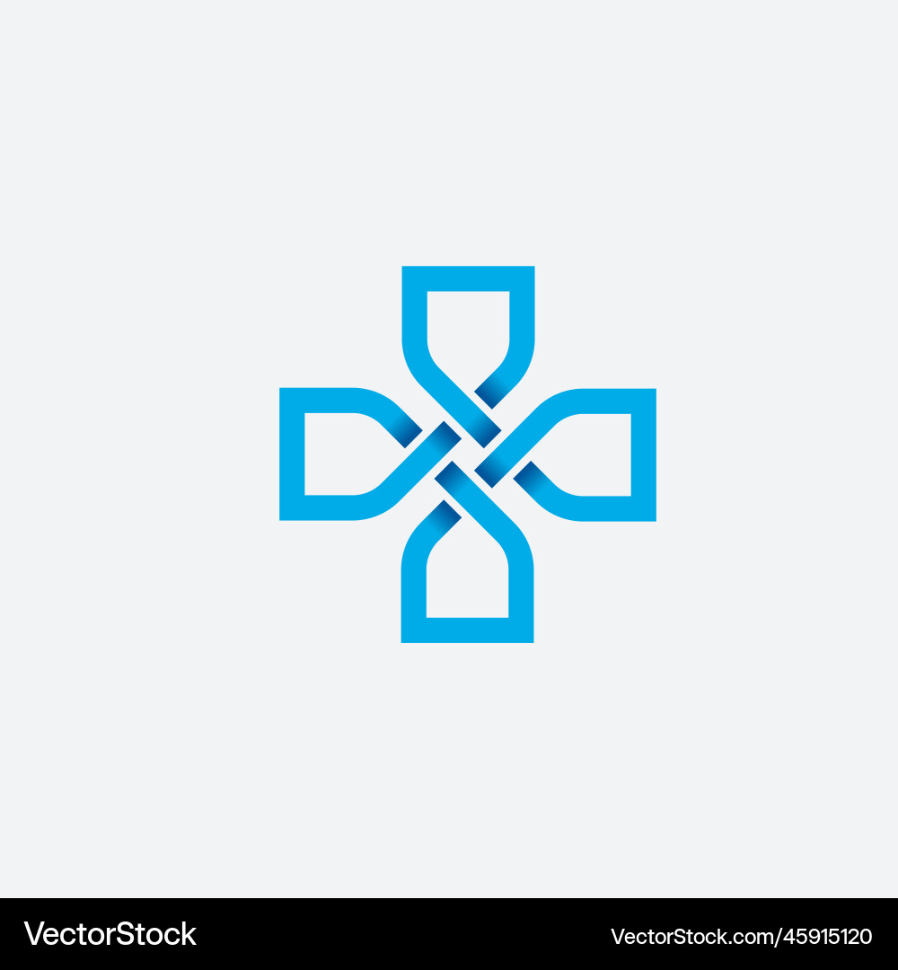 Medical cross logo design Royalty Free Vector Image