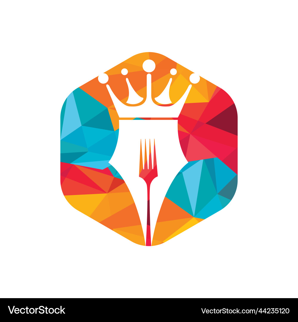 Pen with crown and fork logo icon design Vector Image
