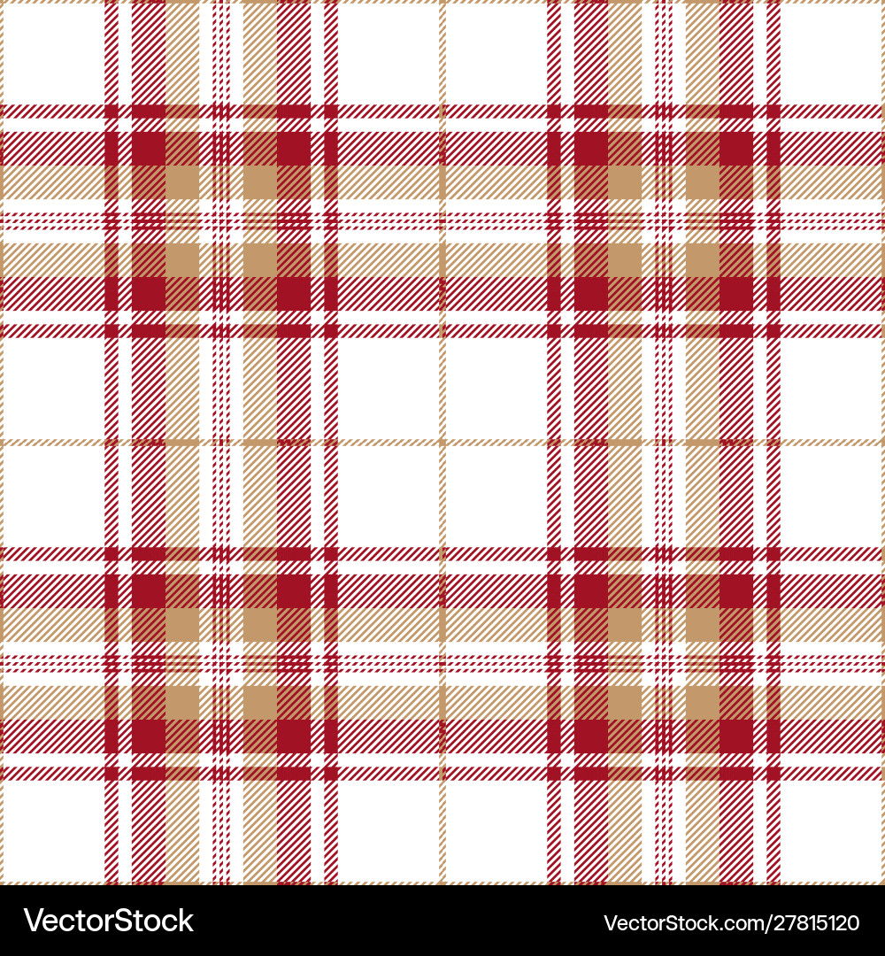Red and beige tartan plaid scottish pattern Vector Image