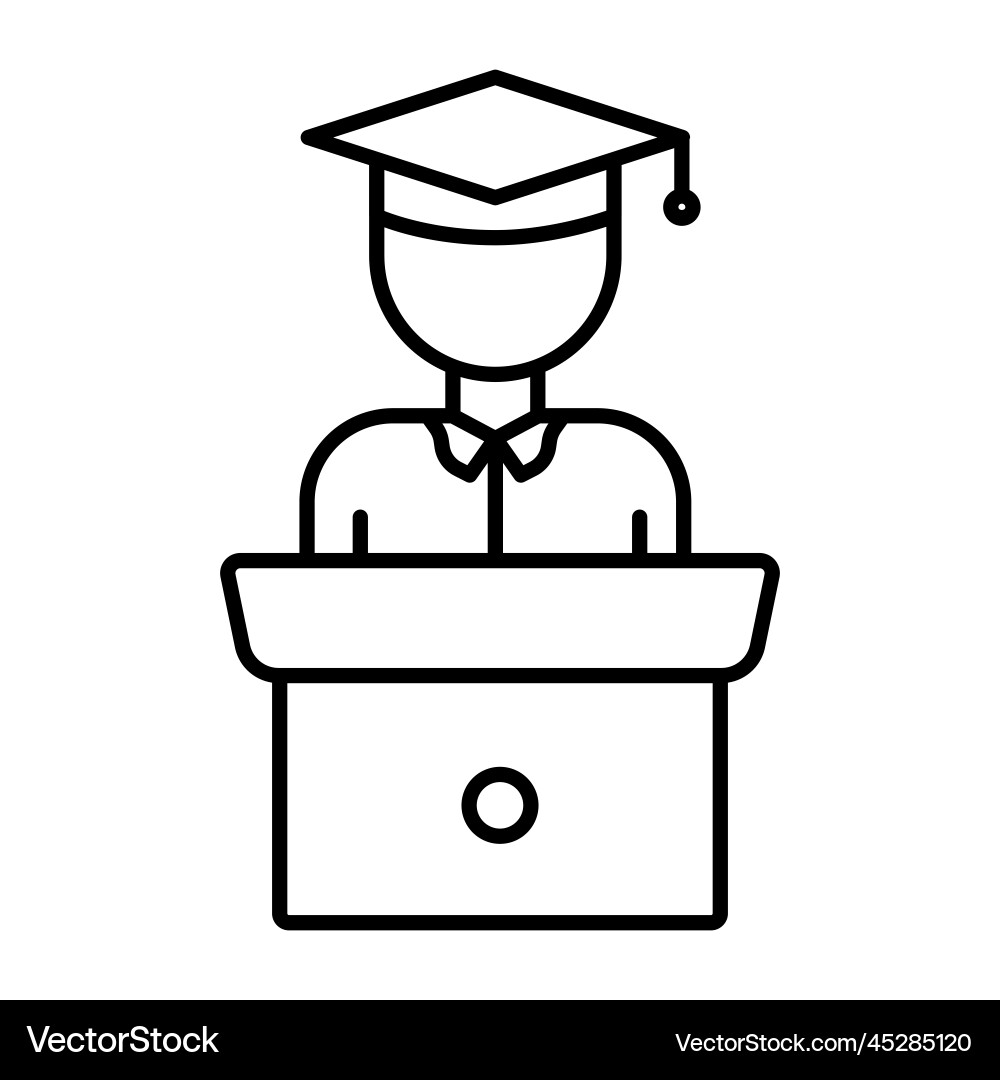 Student icon with podium suitable for graduation Vector Image