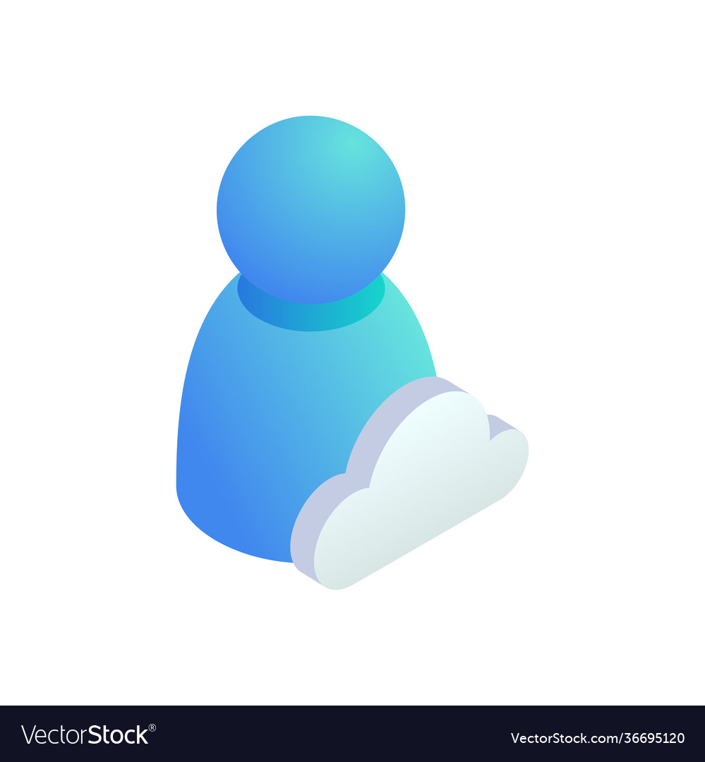 User web profile cloud isometric icon 3d Vector Image User web profile cloud isometric icon 3d Vector Image