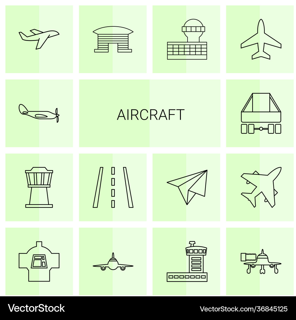 14 aircraft icons Royalty Free Vector Image - VectorStock