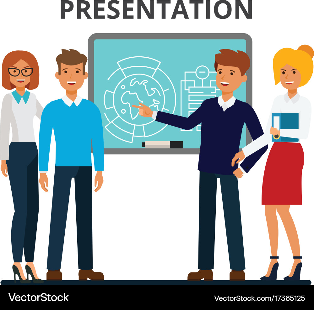 Business presentation businessmen Royalty Free Vector Image