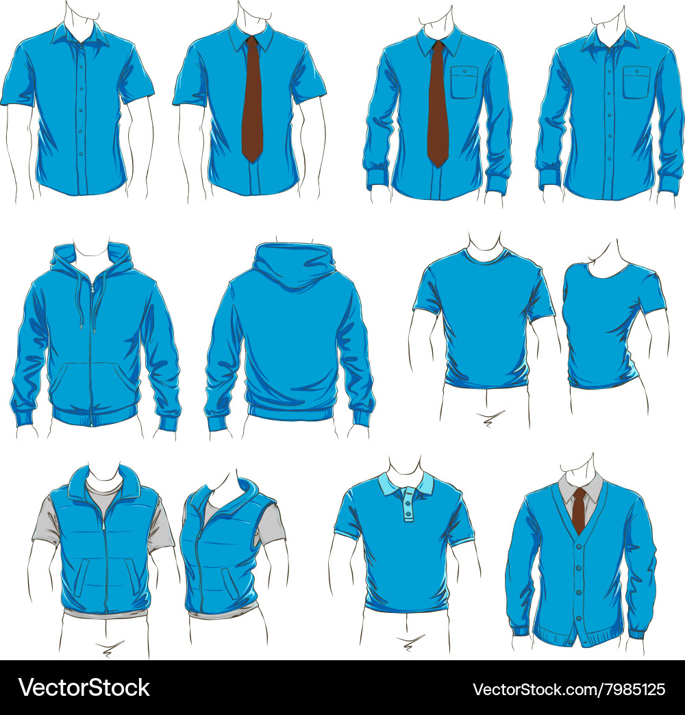 Clothing Template Set Royalty Free Vector Image