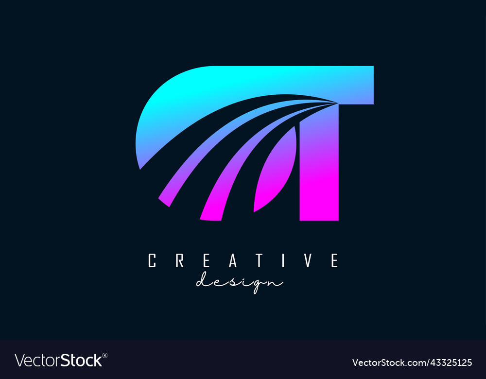 Creative colorful letters ot o t logo Royalty Free Vector