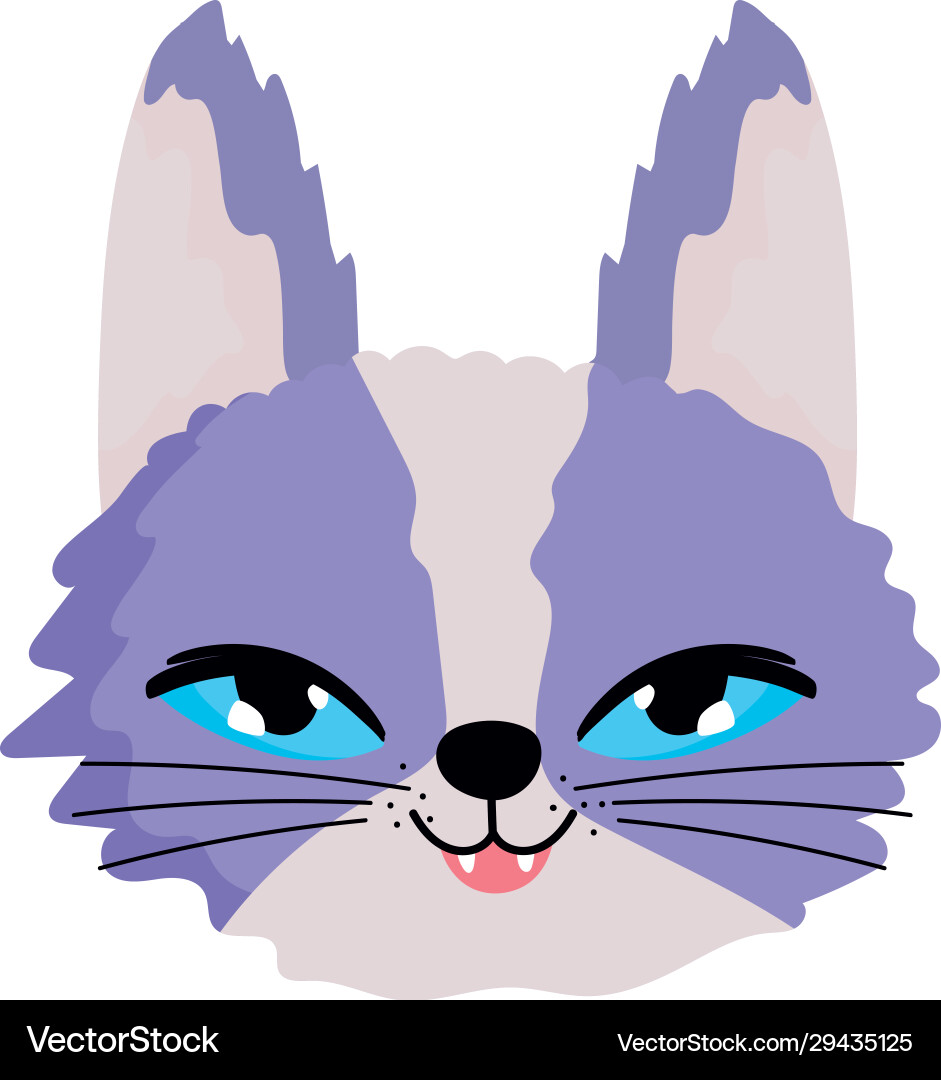 Cute cat face cartoon character pets Royalty Free Vector