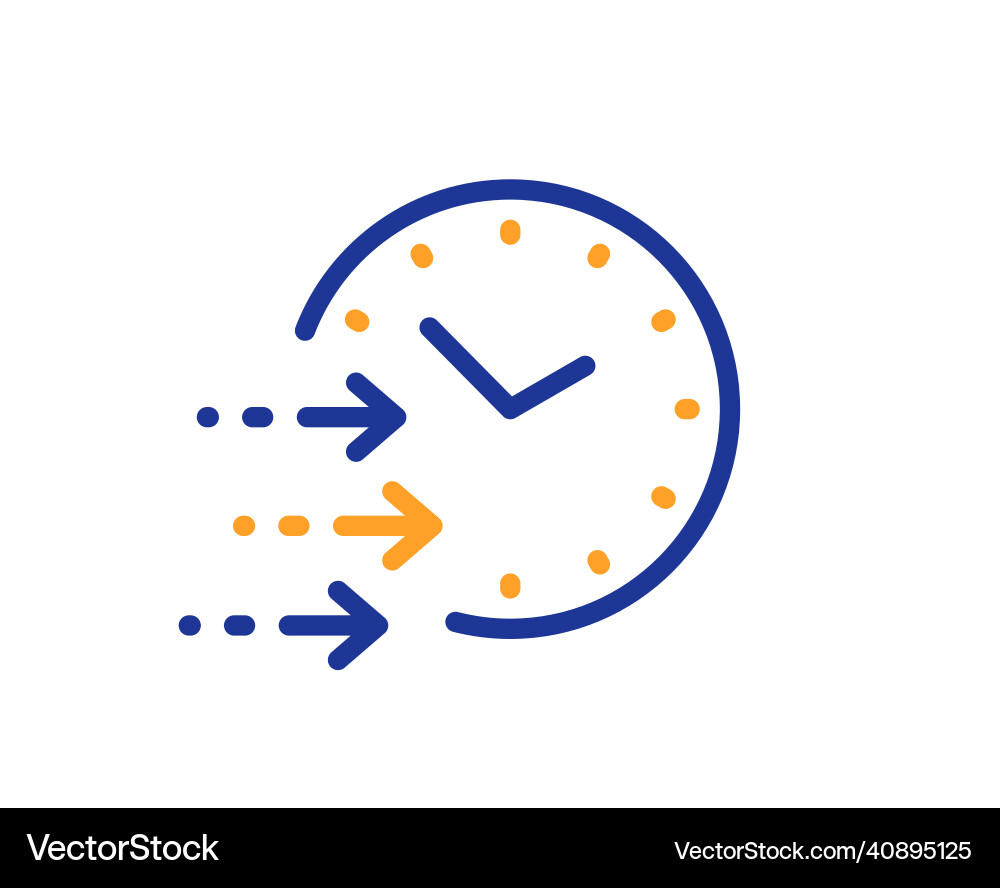 Delivery time line icon express courier sign Vector Image