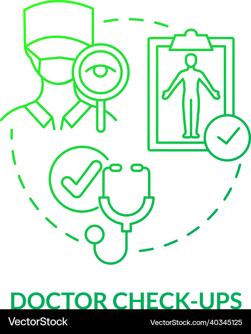 Doctor check ups green gradient concept icon Vector Image
