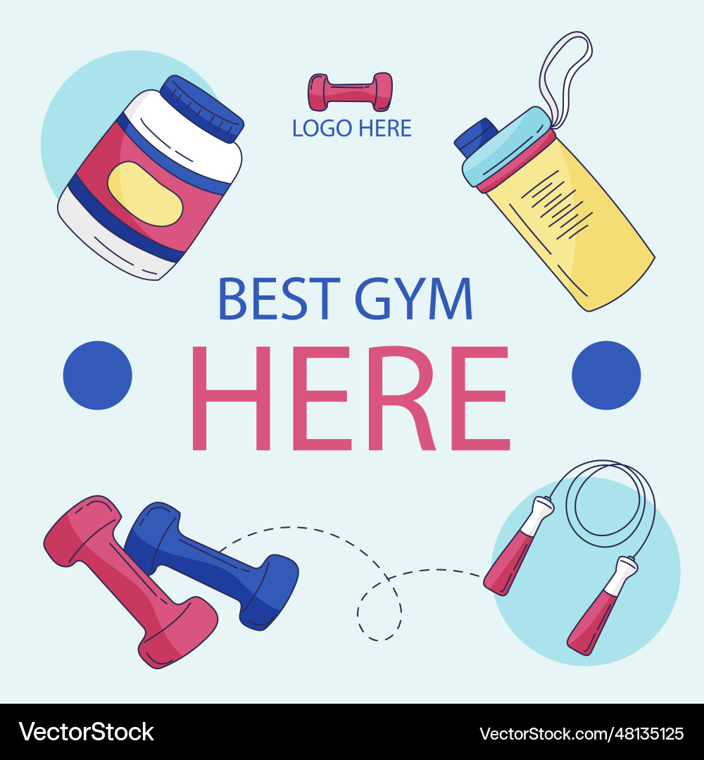 Fitness gym training posts in Royalty Free Vector Image