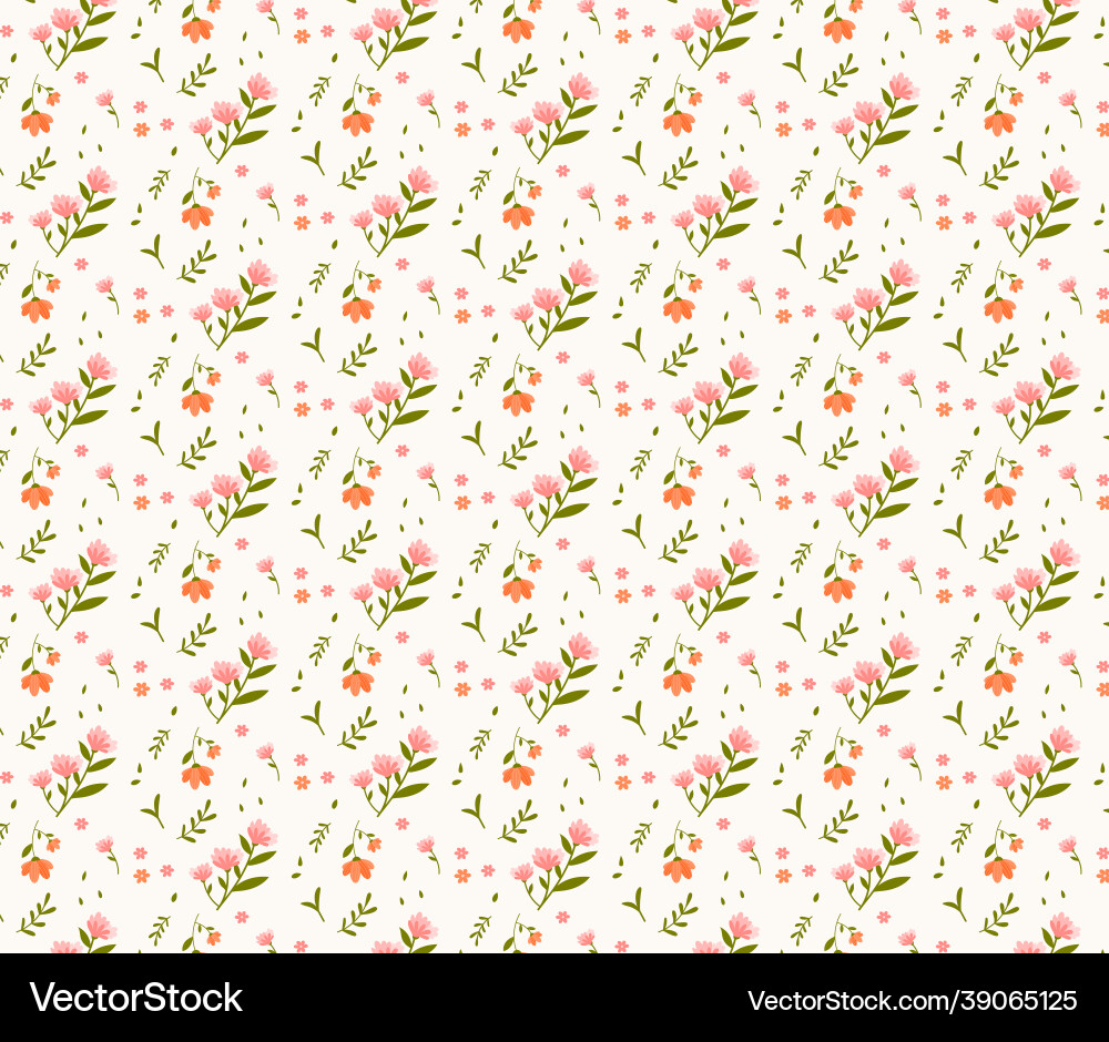 Floral seamless pattern on yellow pastel Vector Image