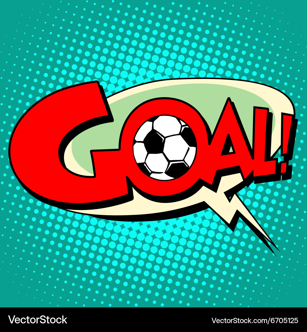 Goal football comic style text Royalty Free Vector Image