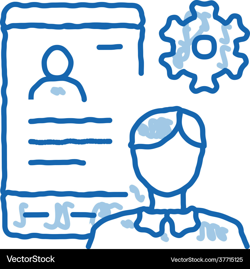 Human profile on phone screen doodle icon hand Vector Image