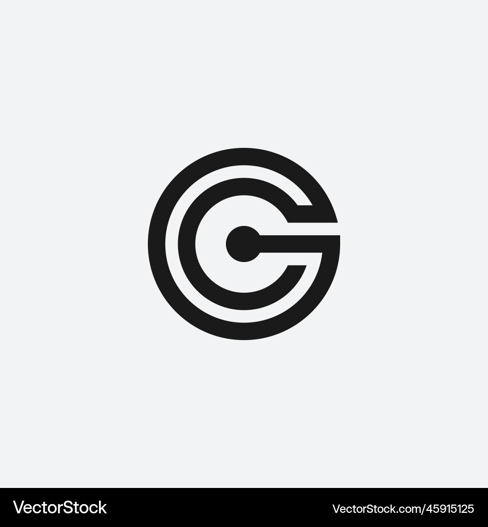 Letter g and c monogram for crypto currency Vector Image