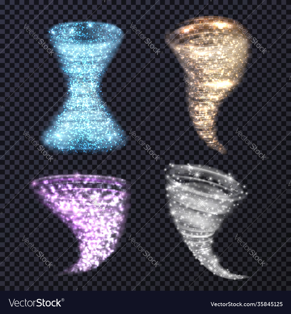 Magic tornado vortex set Royalty Free Vector Image