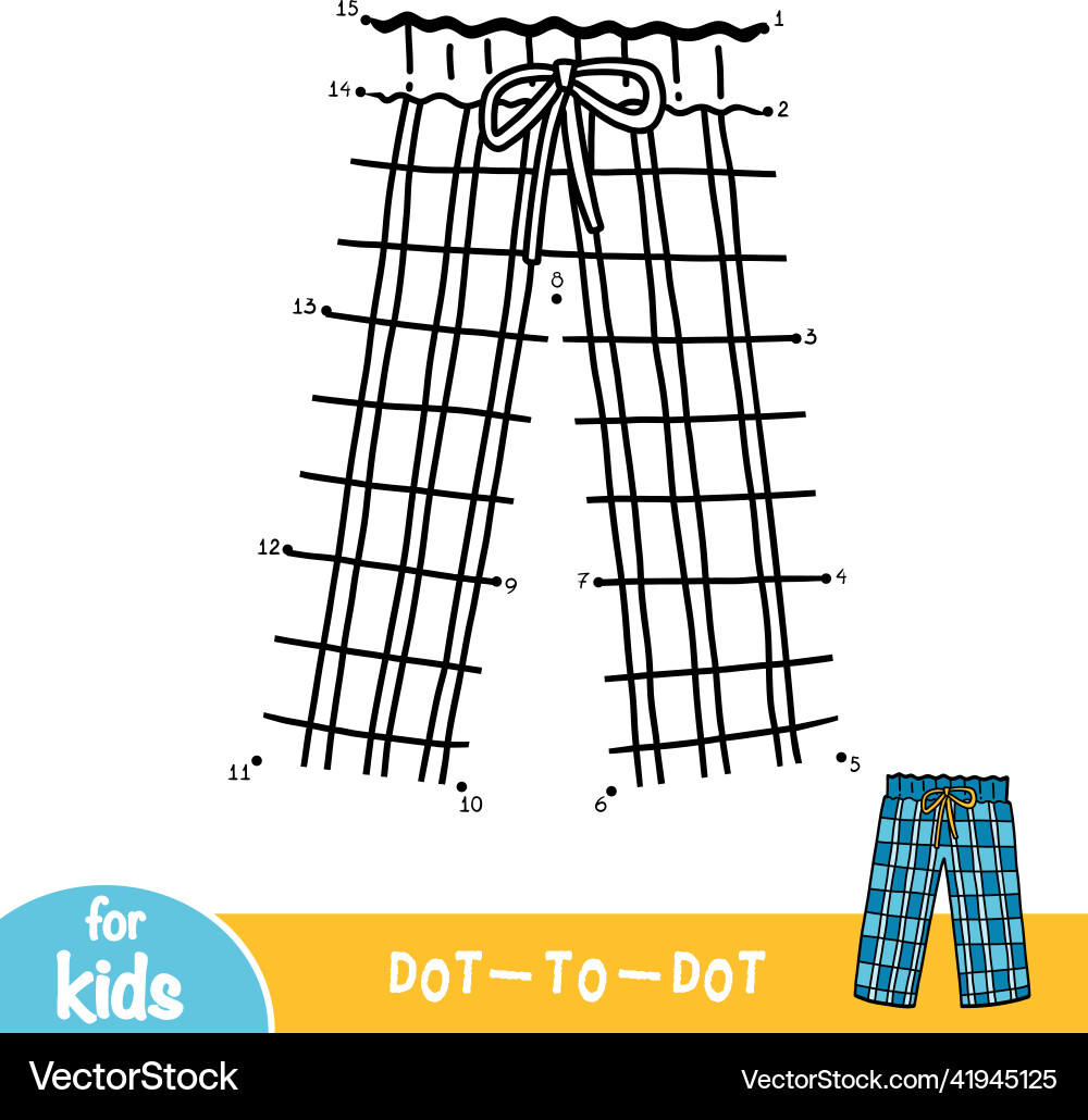 Numbers game education dot to pajama Royalty Free Vector