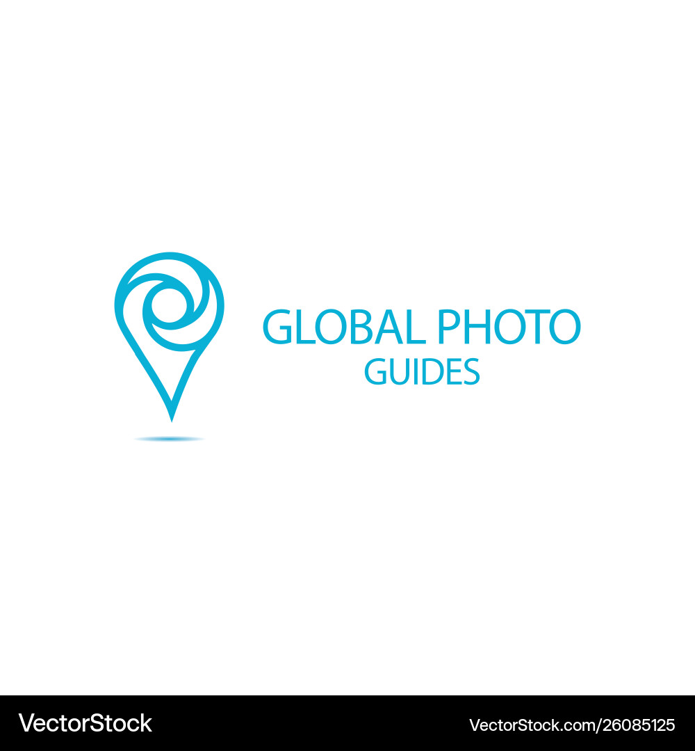 Photo locator logo template design Royalty Free Vector Image