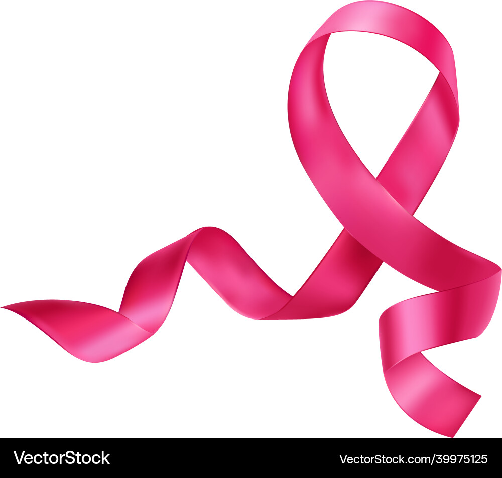 Pink ribbon cancer composition Royalty Free Vector Image