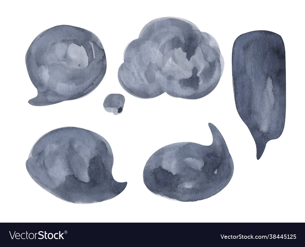 Set speech bubbles watercolor Royalty Free Vector Image