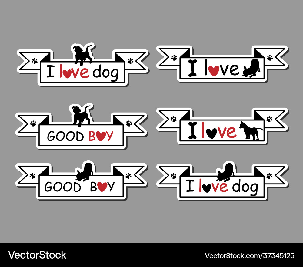 Set stickers in form a horizontal banner Vector Image