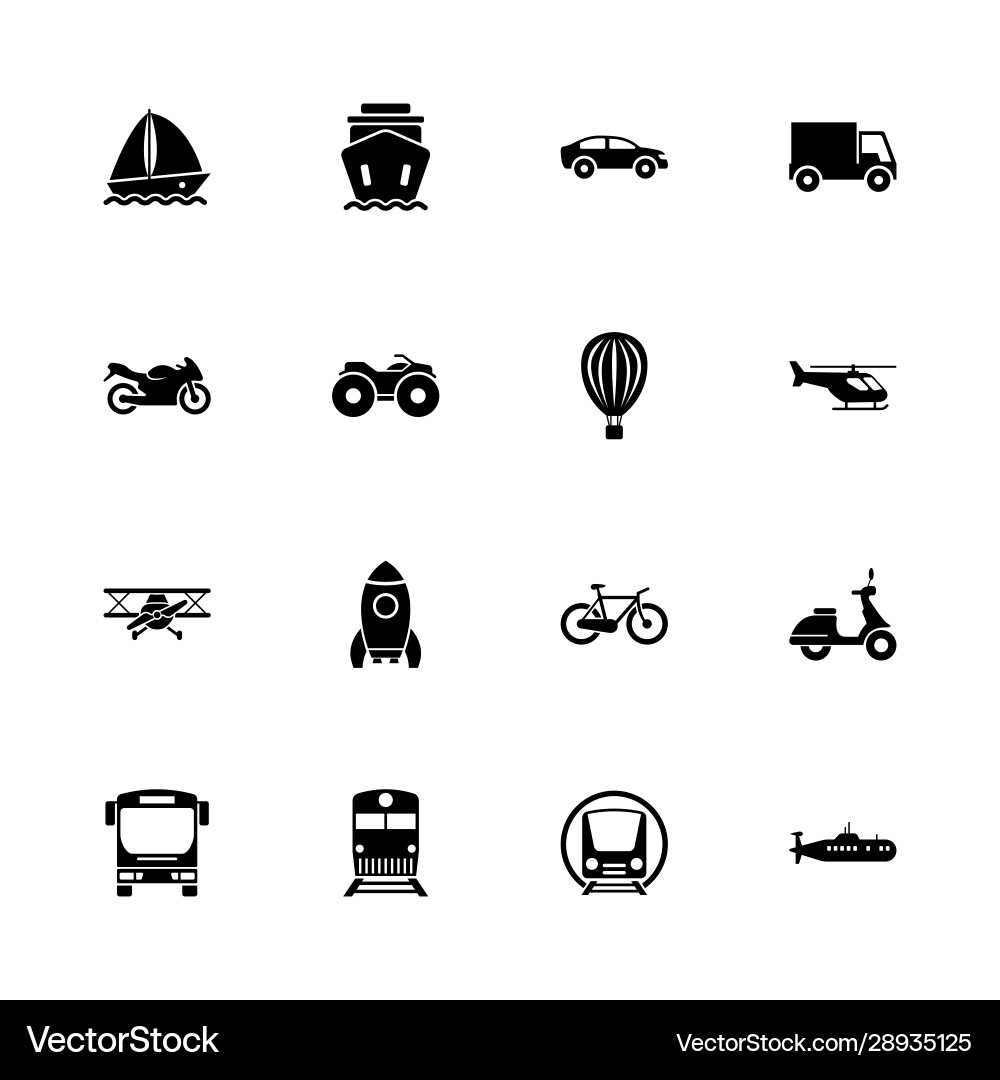 Transport - flat icons Royalty Free Vector Image