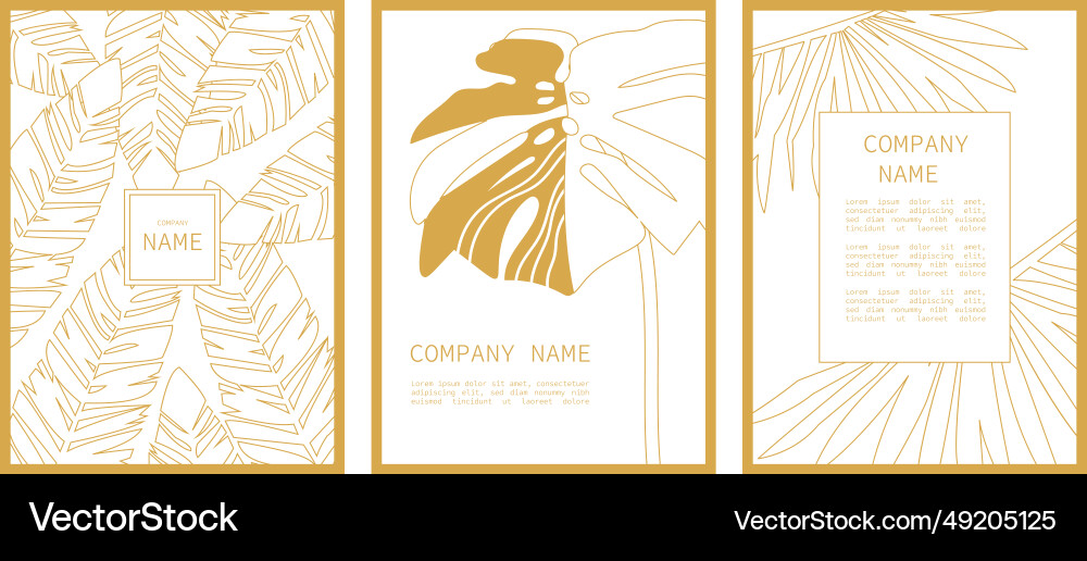 Tropical leaf poster set Royalty Free Vector Image