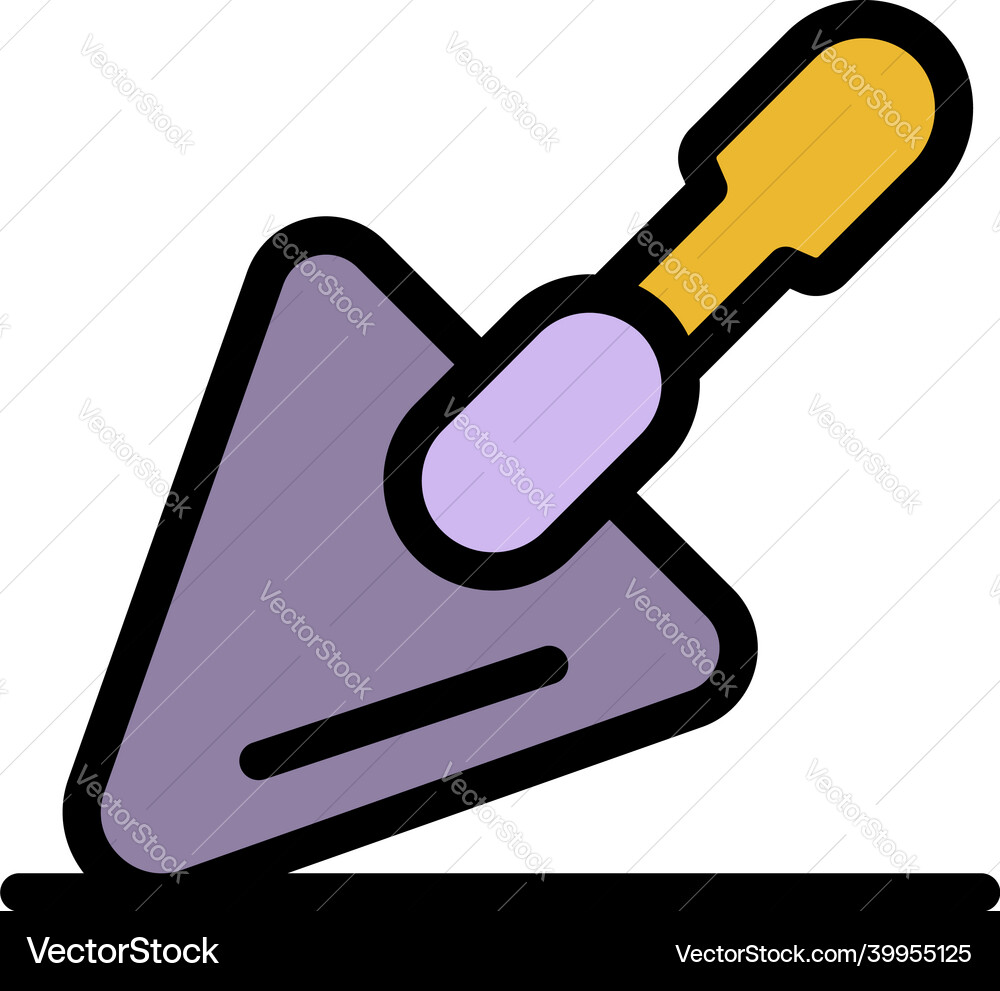 Trowel icon color outline Royalty Free Vector Image