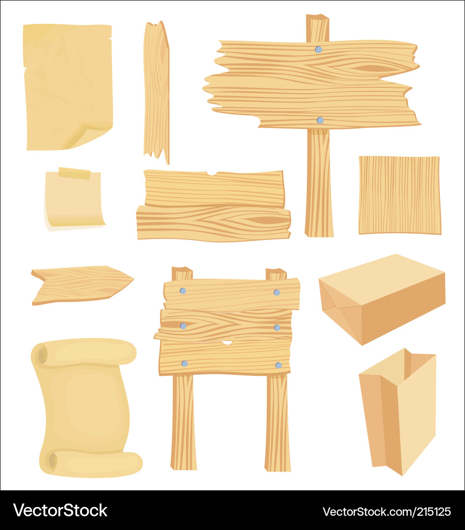 Wooden banners Royalty Free Vector Image - VectorStock