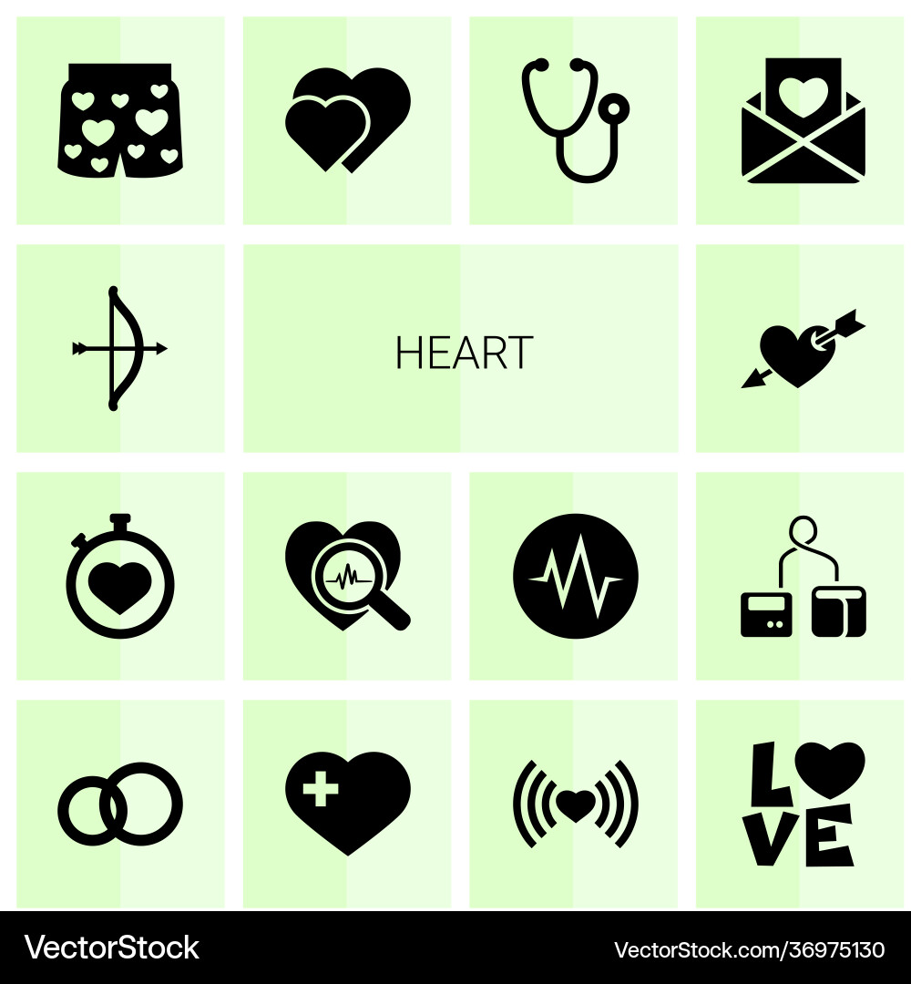 14 heart icons Royalty Free Vector Image - VectorStock