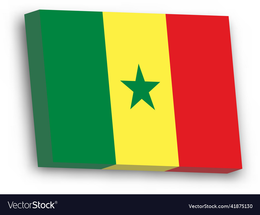 3d flag of senegal Royalty Free Vector Image - VectorStock