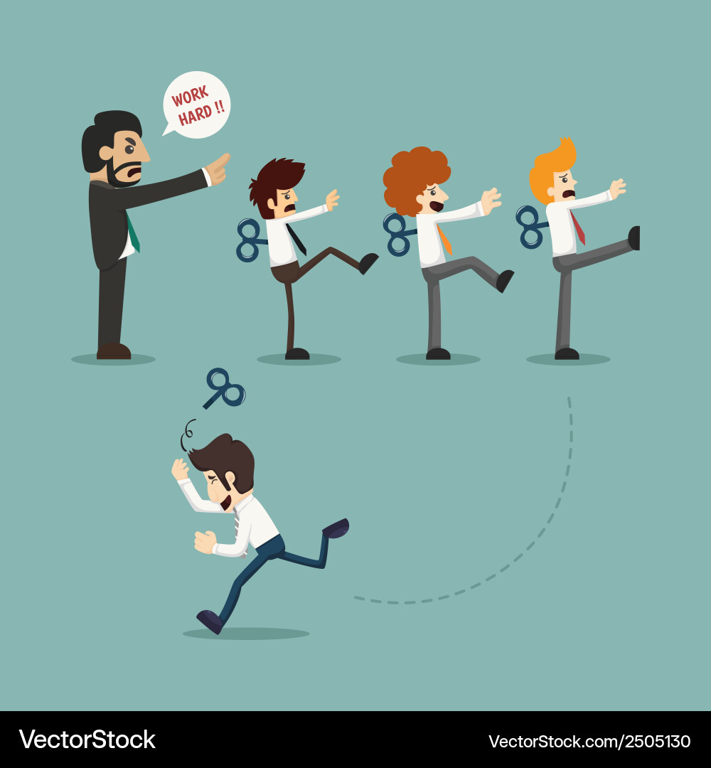 Businessmen with wind-up key Royalty Free Vector Image