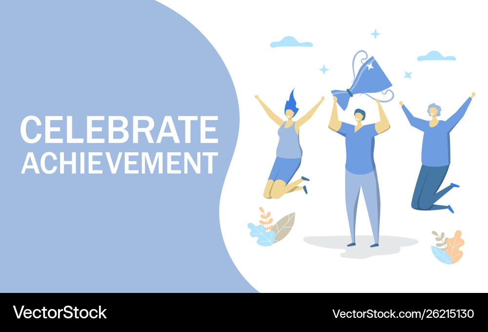 Celebrate achievement concept for web Royalty Free Vector