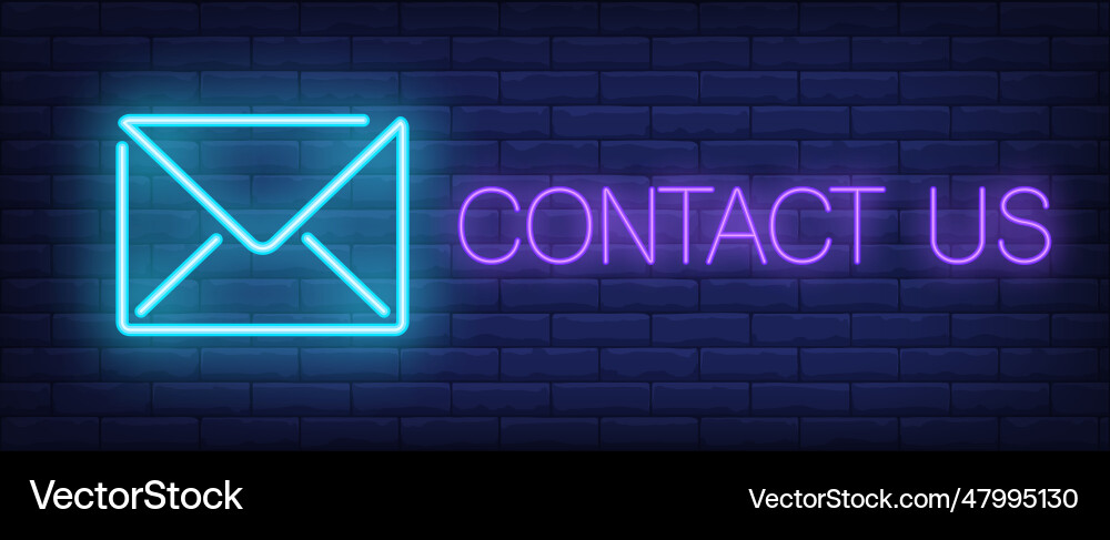 Contact us neon sign Royalty Free Vector Image
