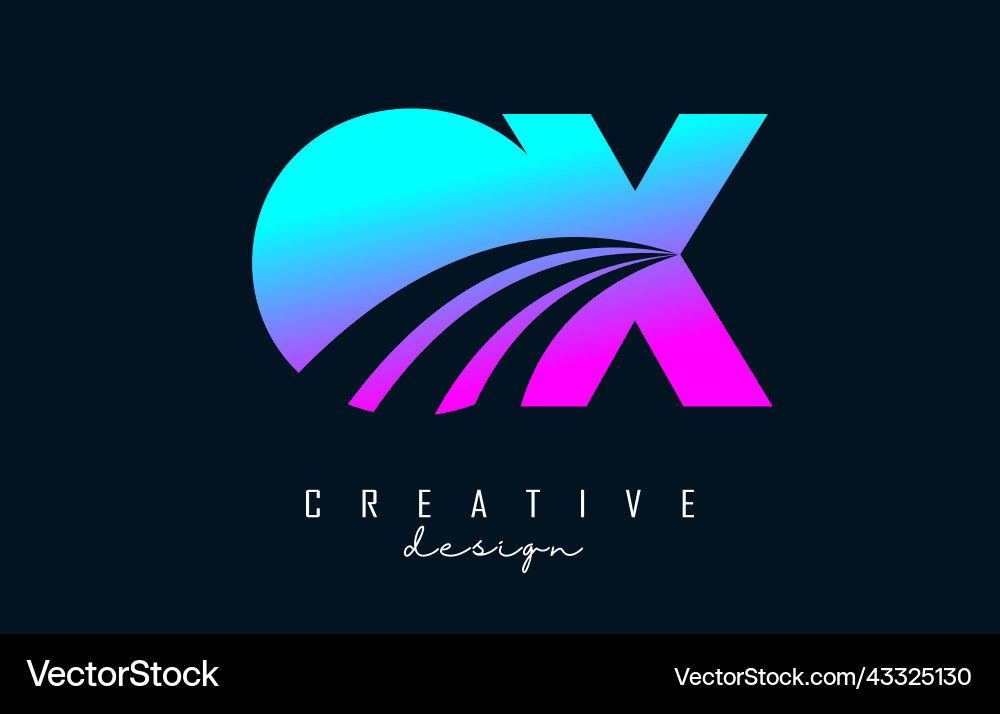 Creative colorful letters ox o x logo Royalty Free Vector