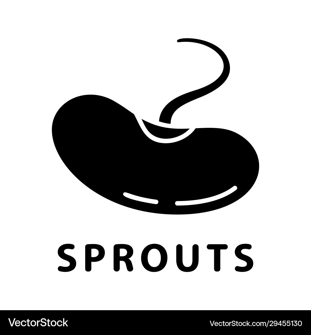 Cutout silhouette sprouted bean icon outline logo Vector Image