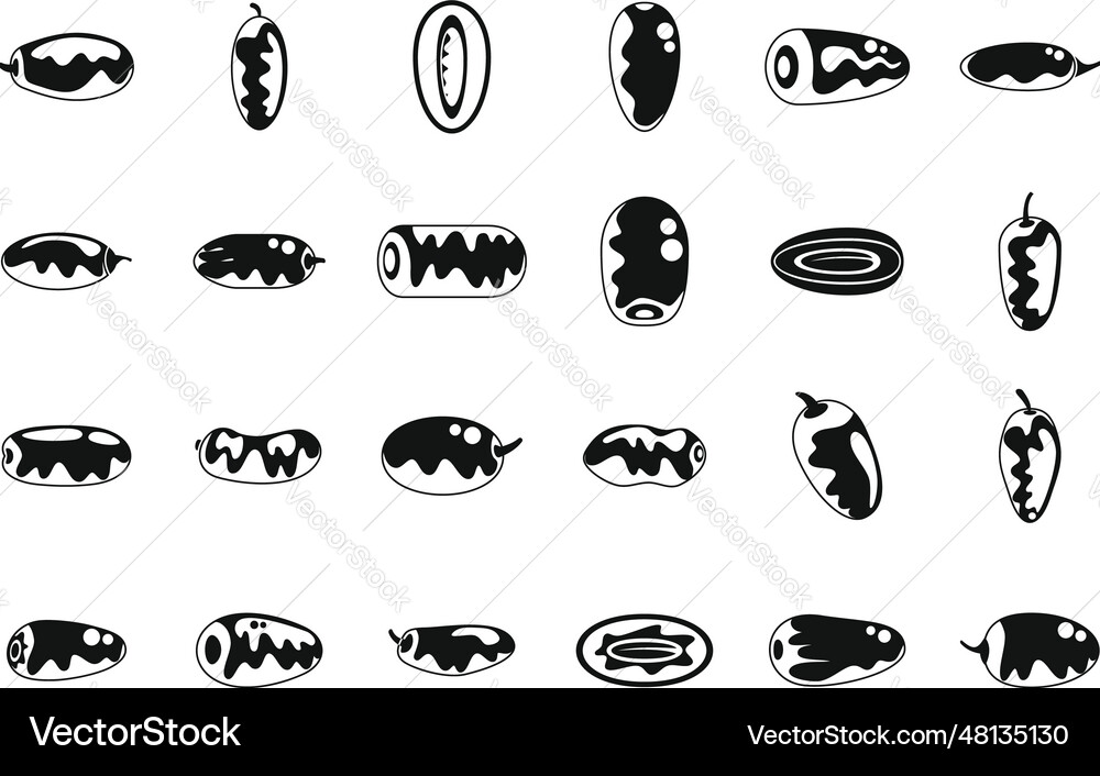 Date fruit icons set simple leaf food Royalty Free Vector