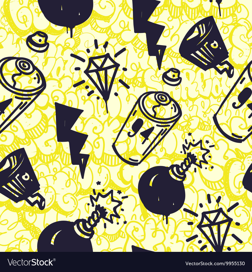 Graffiti seamless pattern Royalty Free Vector Image