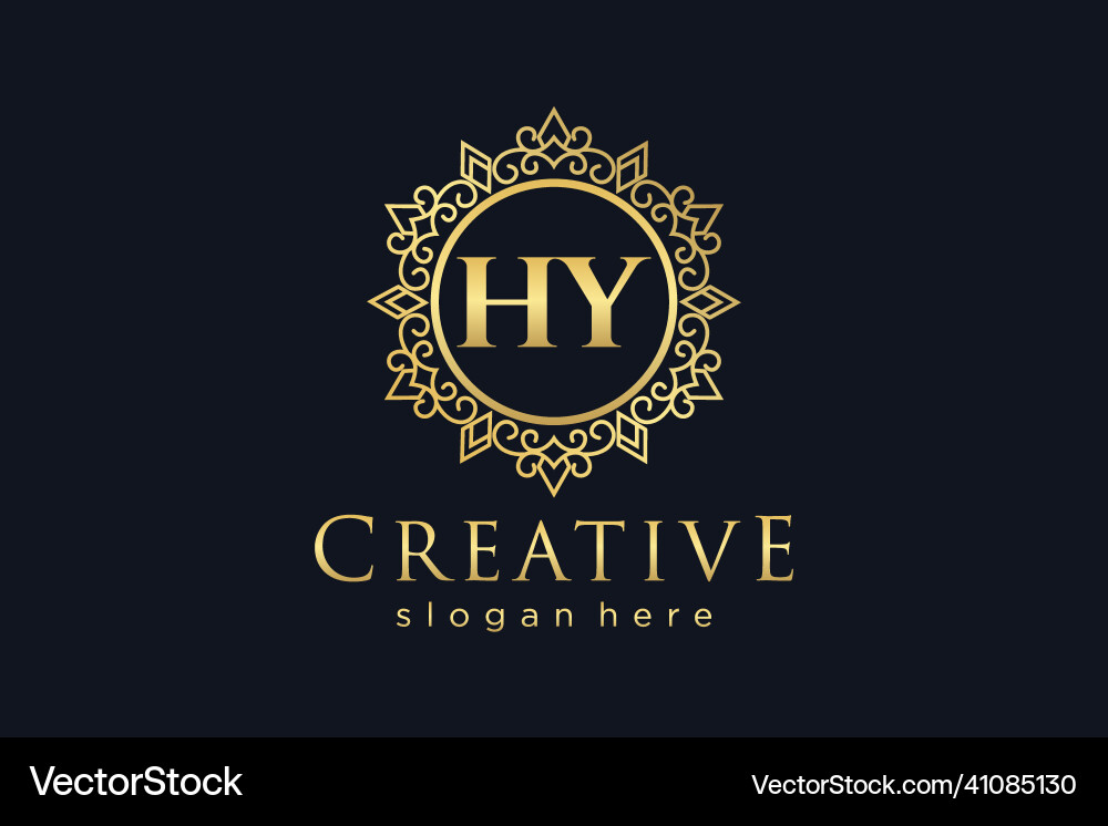 Hy initial letter luxury calligraphic feminine Vector Image