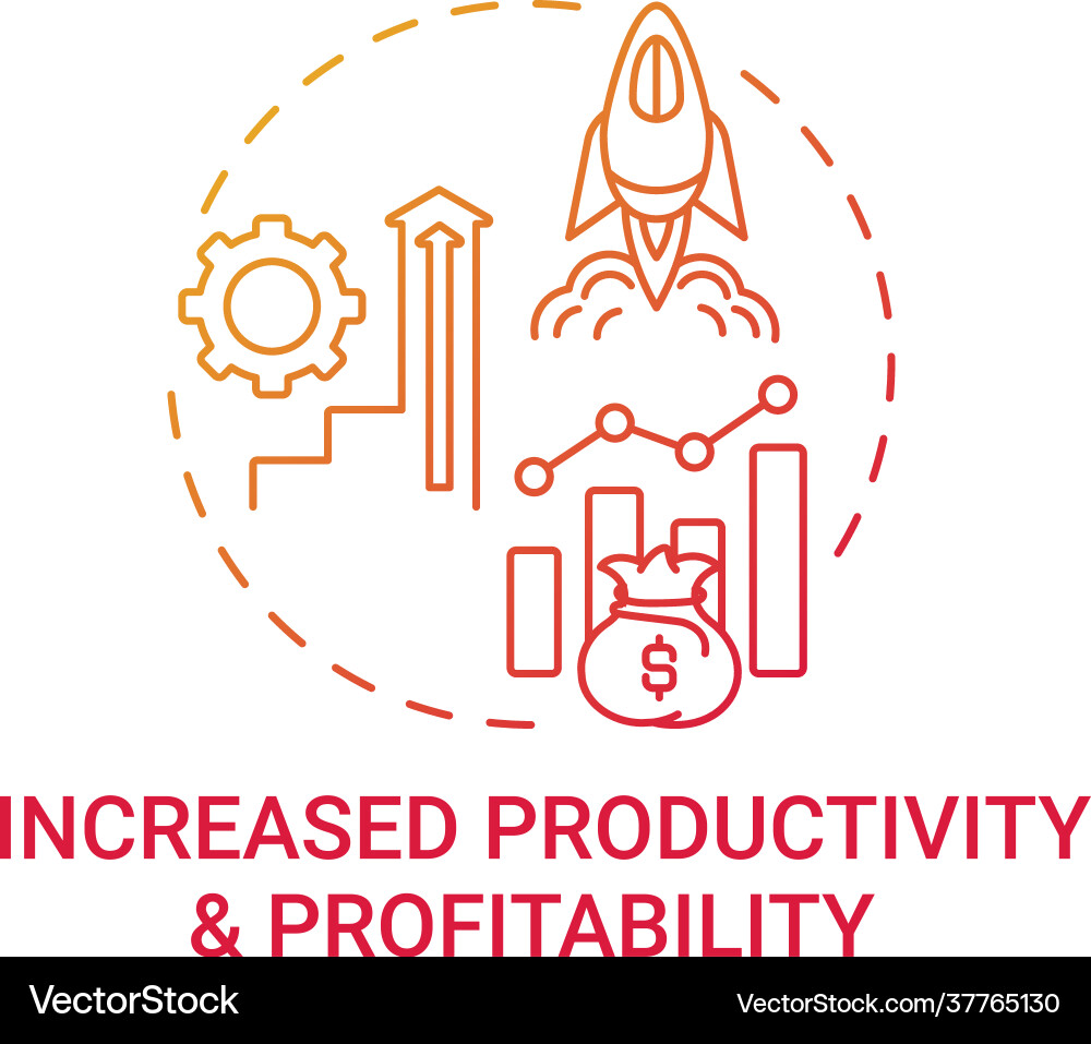 Increased productivity and profitability concept Vector Image