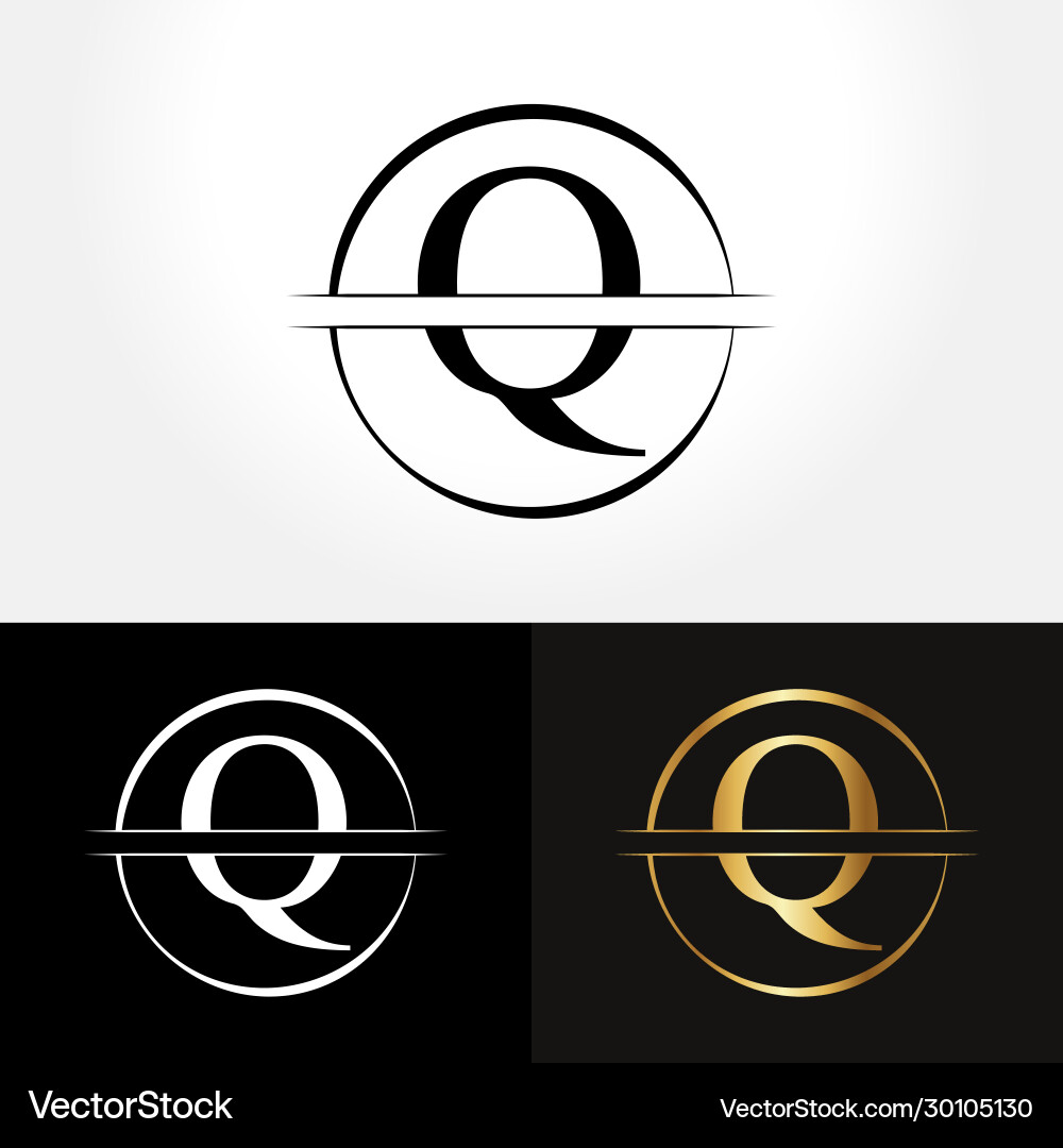 Initial circle letter q logo design business Vector Image