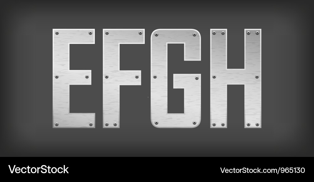 Metal letters and symbols Royalty Free Vector Image