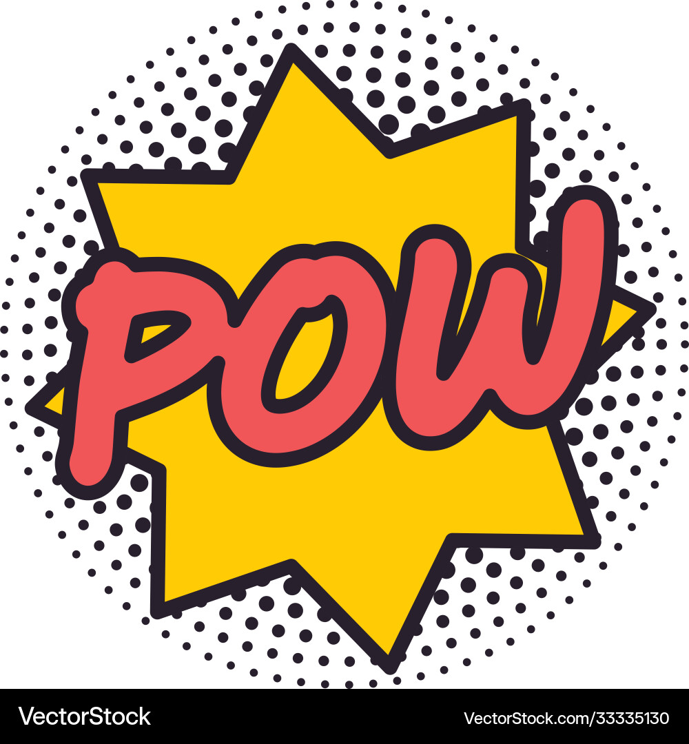 Pow explosion bubble line and fill style icon Vector Image