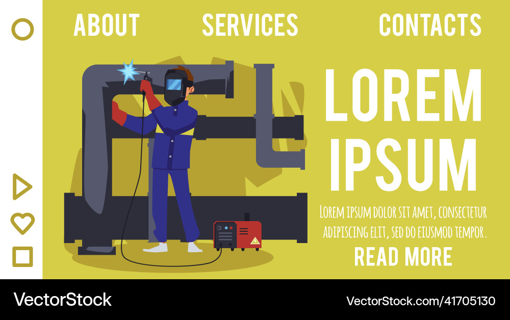 Professional welding service landing page Vector Image