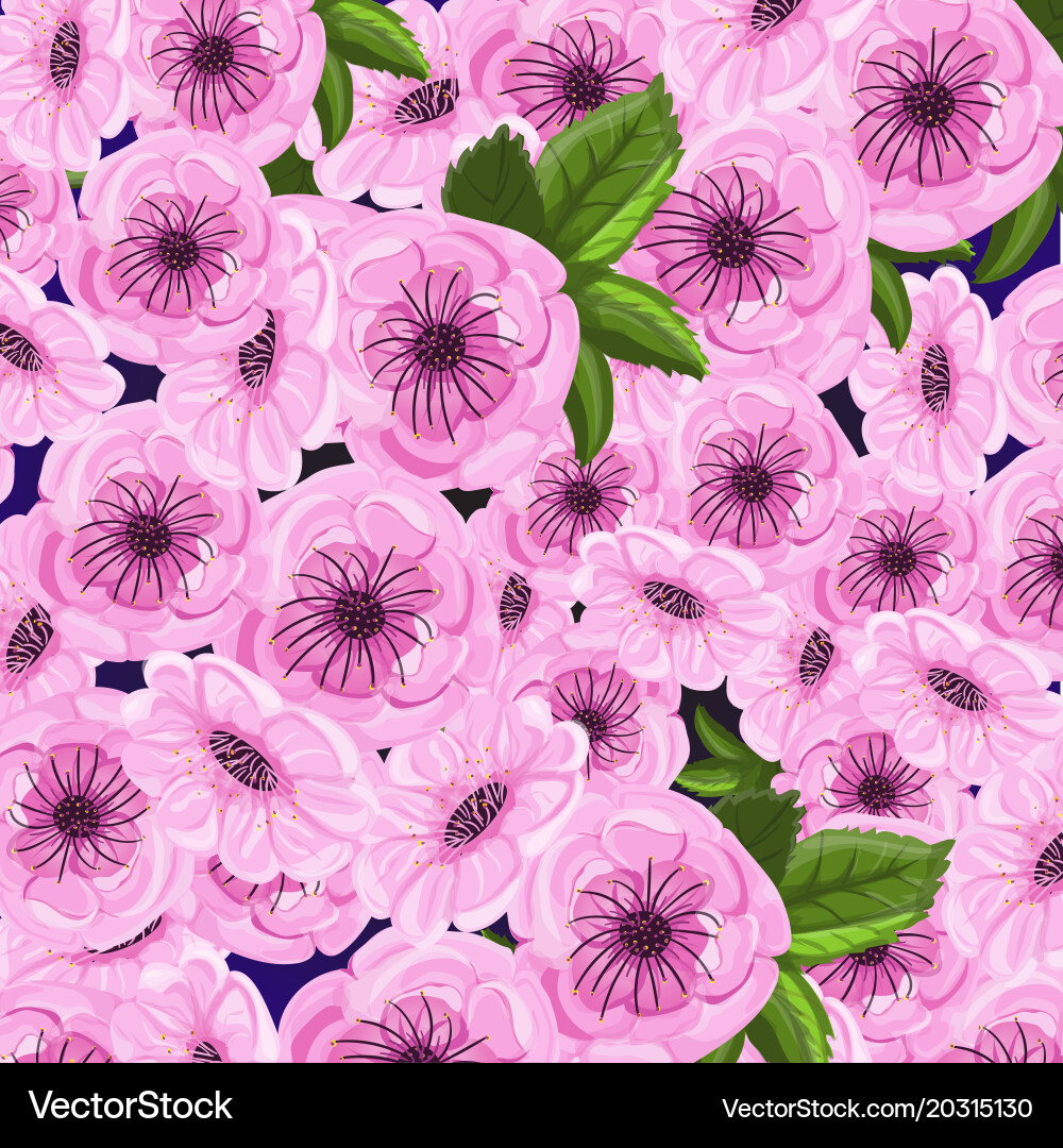 Sakura pink floral background Royalty Free Vector Image