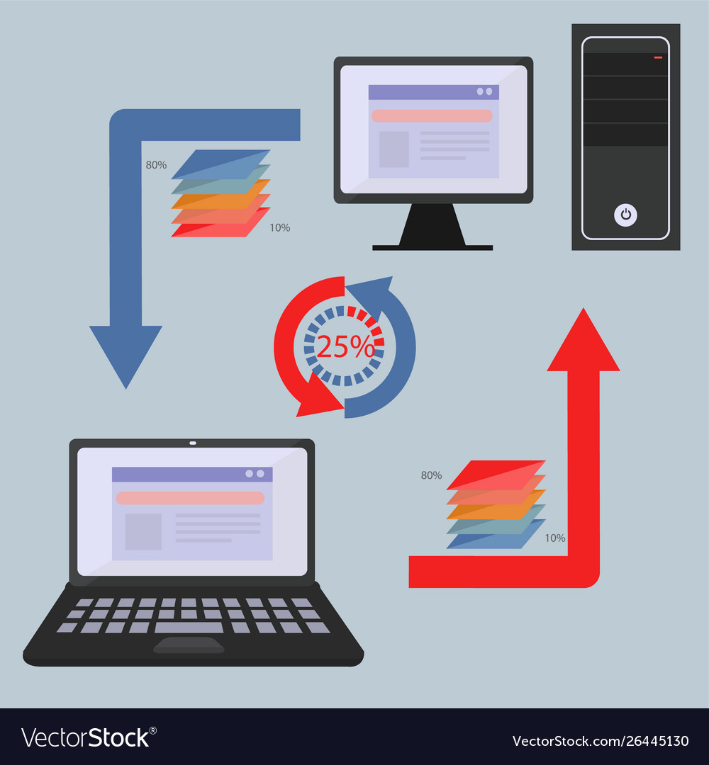 Synchronizing files Royalty Free Vector Image - VectorStock