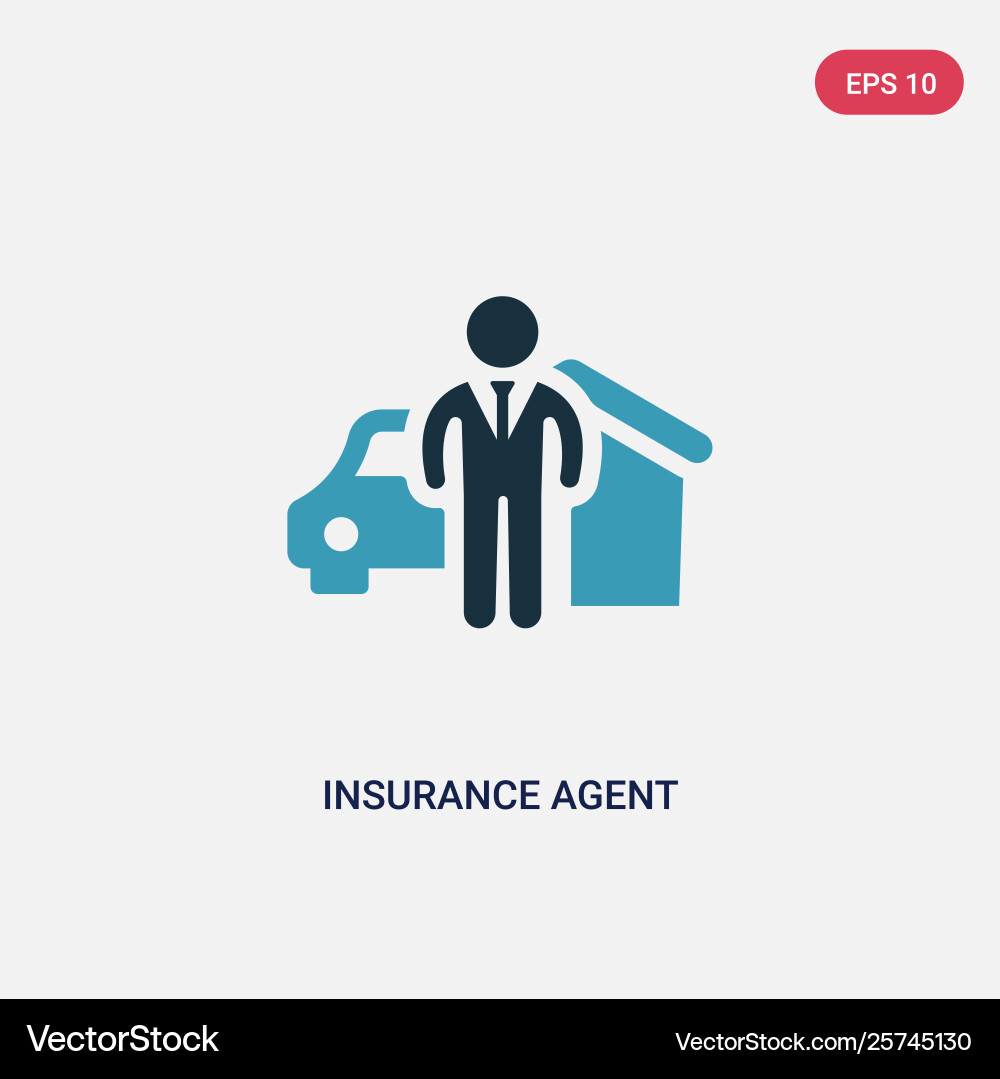 Two color insurance agent icon from Royalty Free Vector