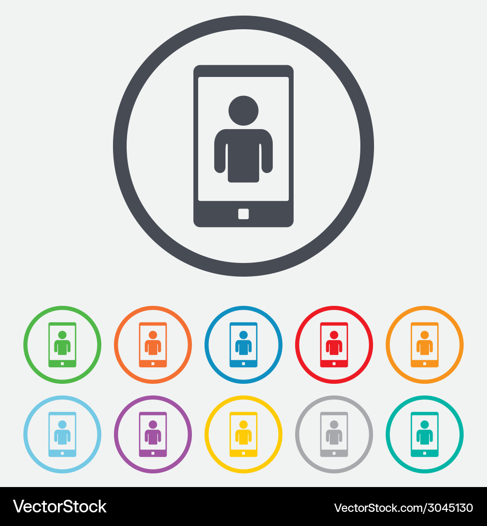 Video call sign icon smartphone symbol Royalty Free Vector
