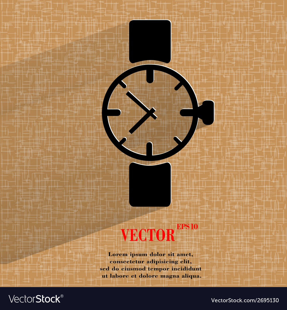 Watchclock flat modern web button Royalty Free Vector Image