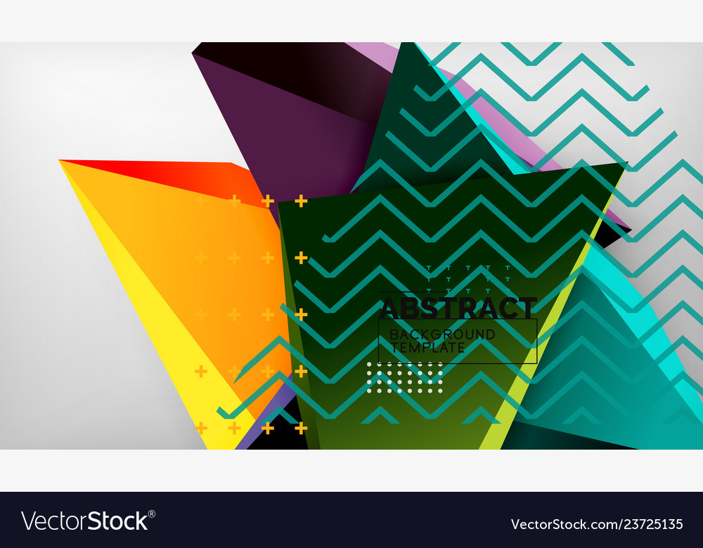 Abstract color triangles geometric background Vector Image