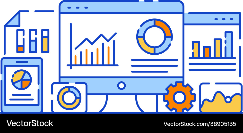 Automated data analysis Royalty Free Vector Image