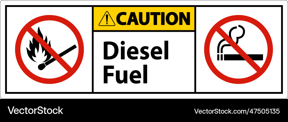 Caution sign diesel fuel on white background Vector Image